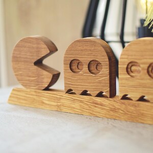 Wooden Pacman Themed Symbols / Oak Icons / Walnut Buttons / Wood Blocks ...