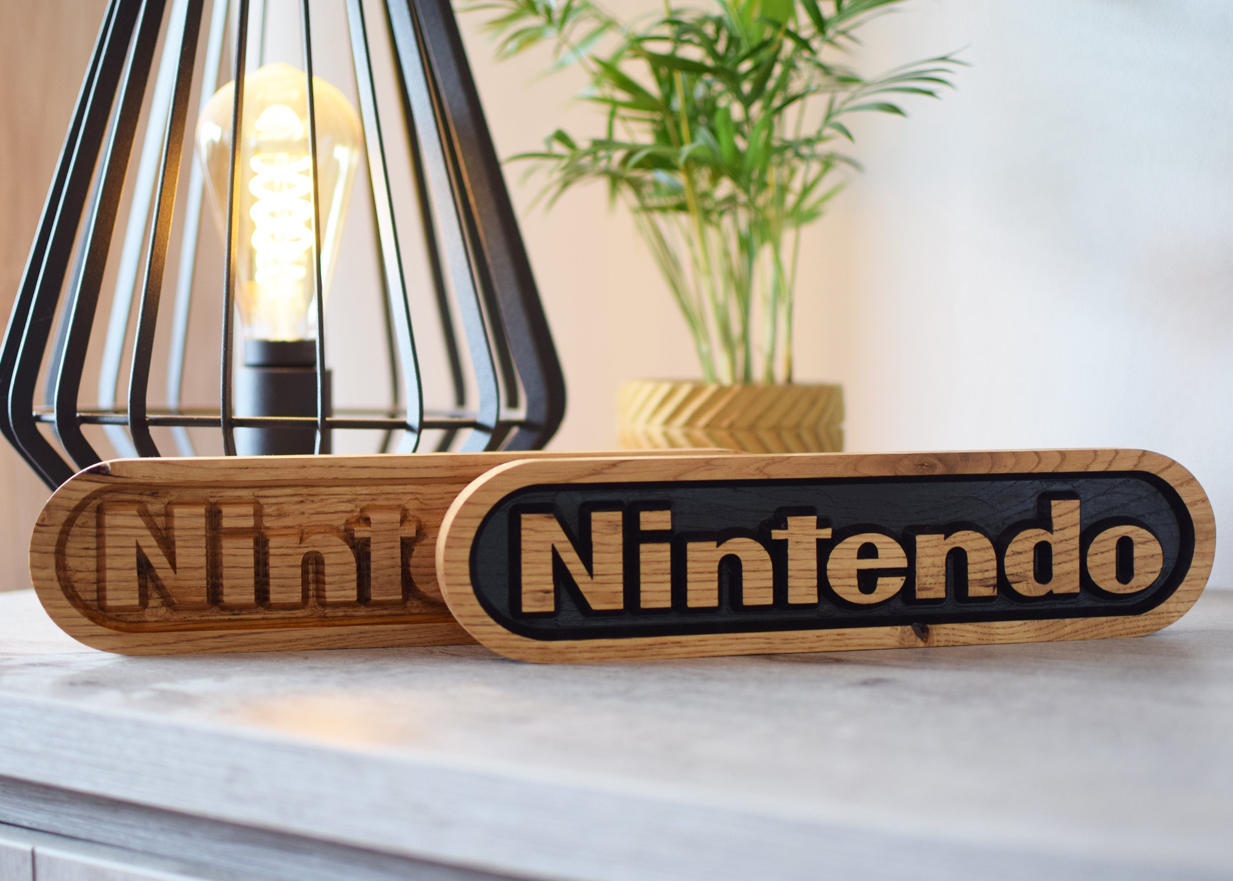Wooden Nintendo Logo 3D Stand Sign Gaming Setup Merchandise Decoration ...