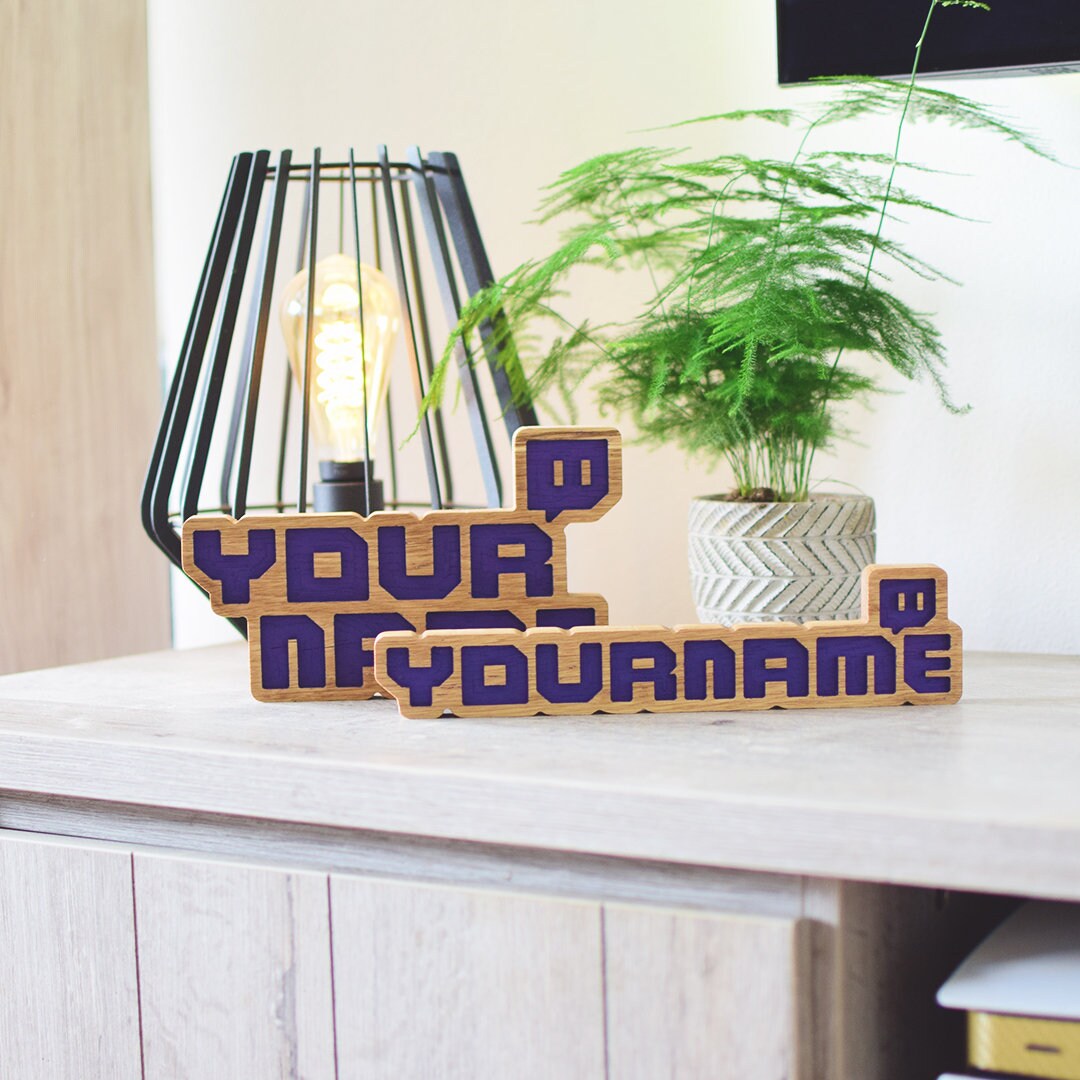 Custom Twitch Name Sign - Personalized Gamer Tag Plaque - Handmade ...