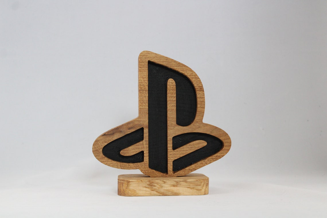 Wooden Playstation Stand With Cutout Effect Ps Logo Sign Ps5 Ps4 Gaming ...