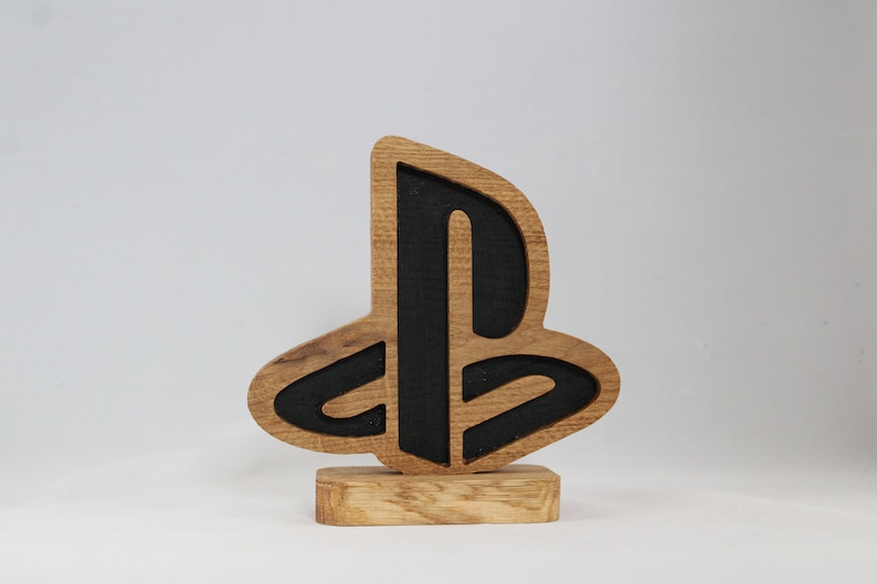 Wooden Playstation Stand With Cutout Effect Ps Logo Sign Ps5 - Etsy