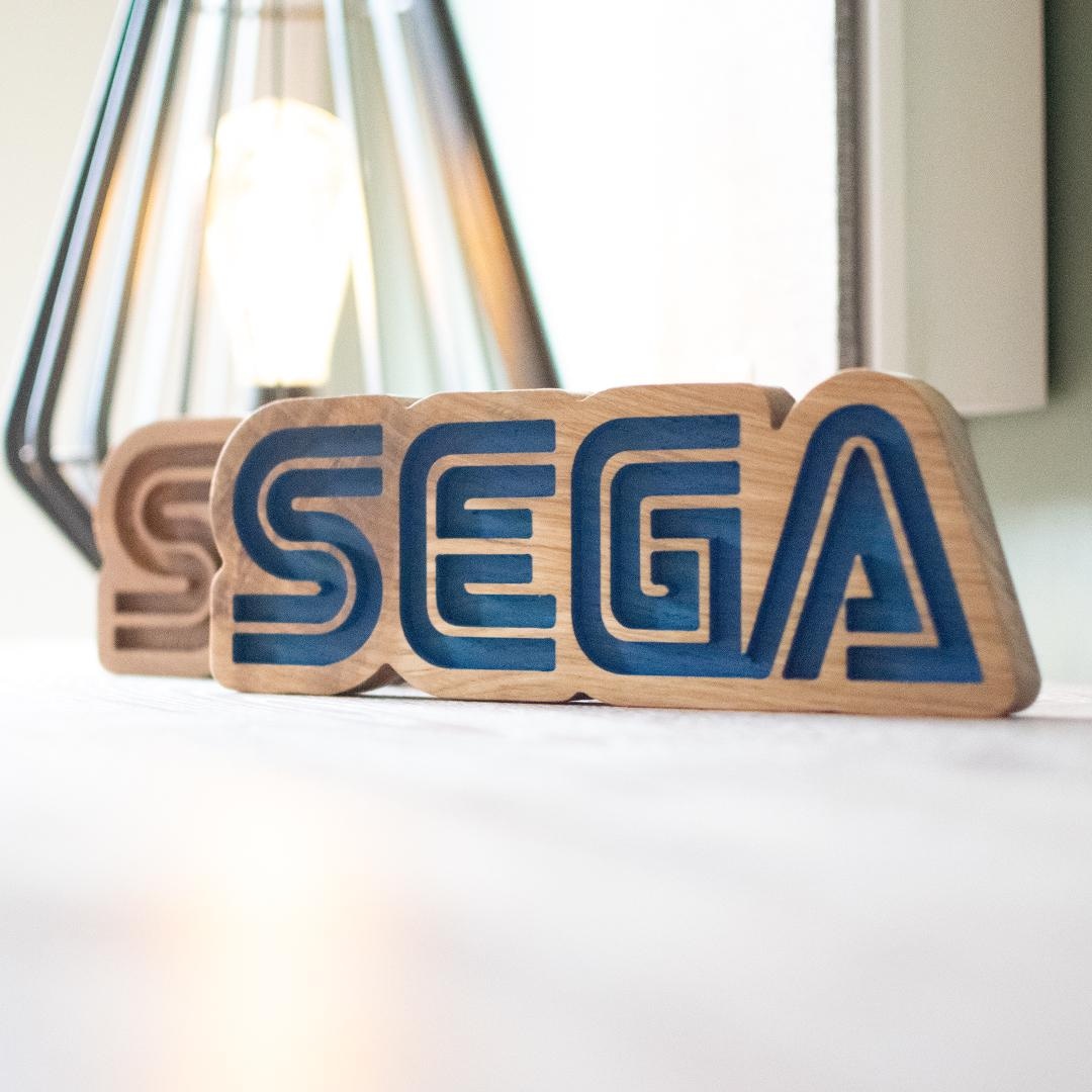 Wooden SEGA Logo, Retro Gamer Merchandise Oak, Gaming Decoration ...