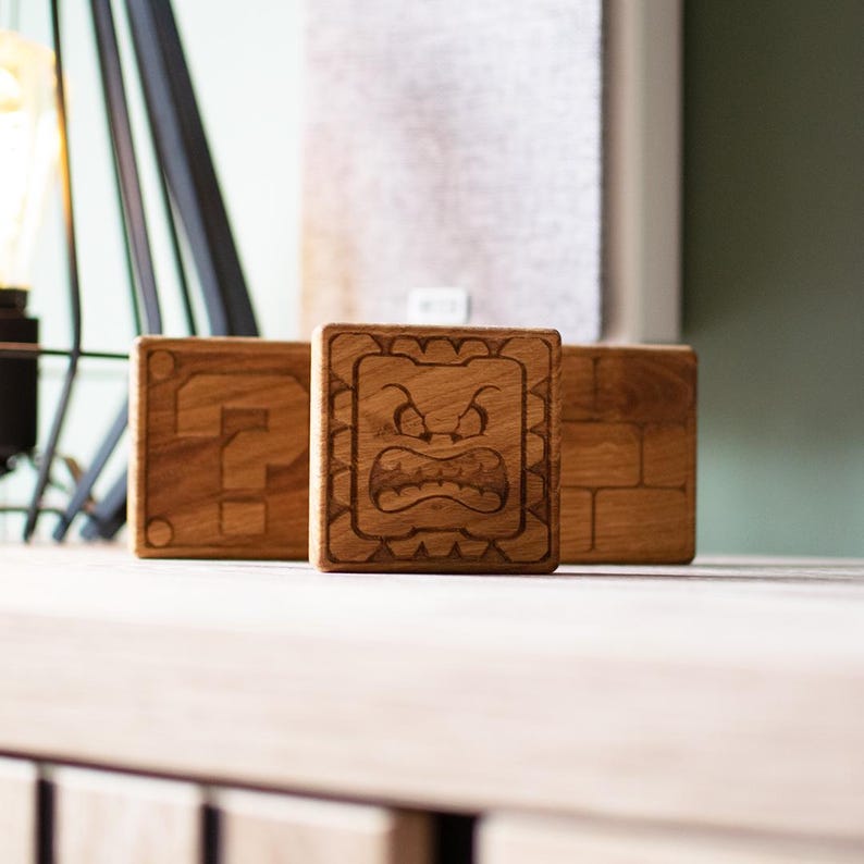 Mario Kart Wooden Blocks Set Handmade Nintendo Gamer Gift, Retro Gaming ...