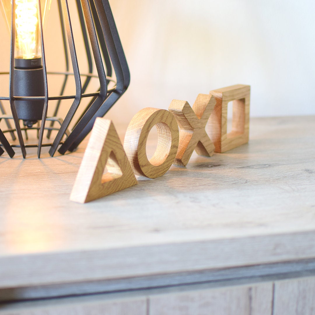 Wooden Playstation Symbols / Oak Icons / Walnut Buttons / Wood Blocks ...