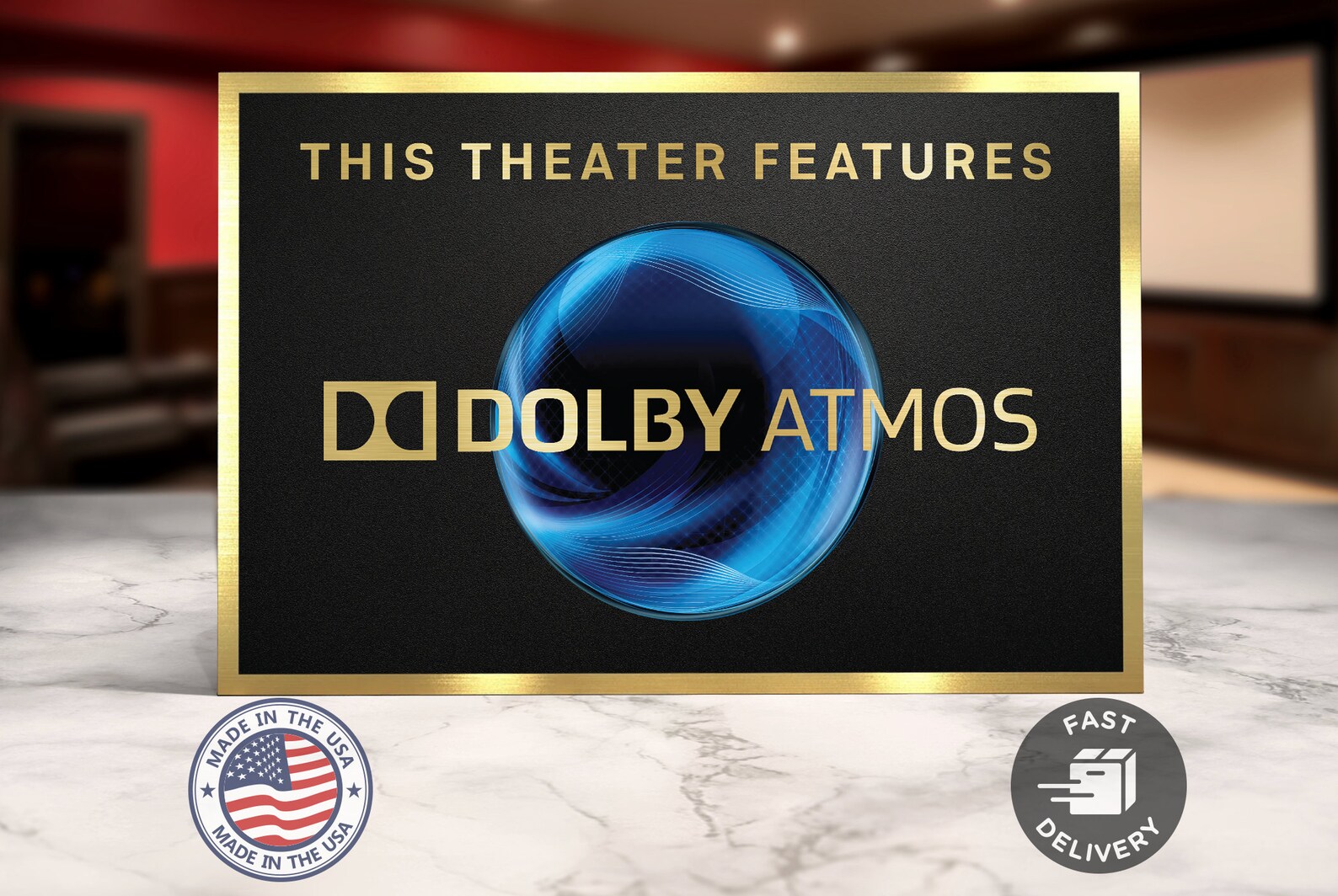 Dolby Atmos Home Movie Theater Sign Cinema Sign Theater Sign Movie Room ...