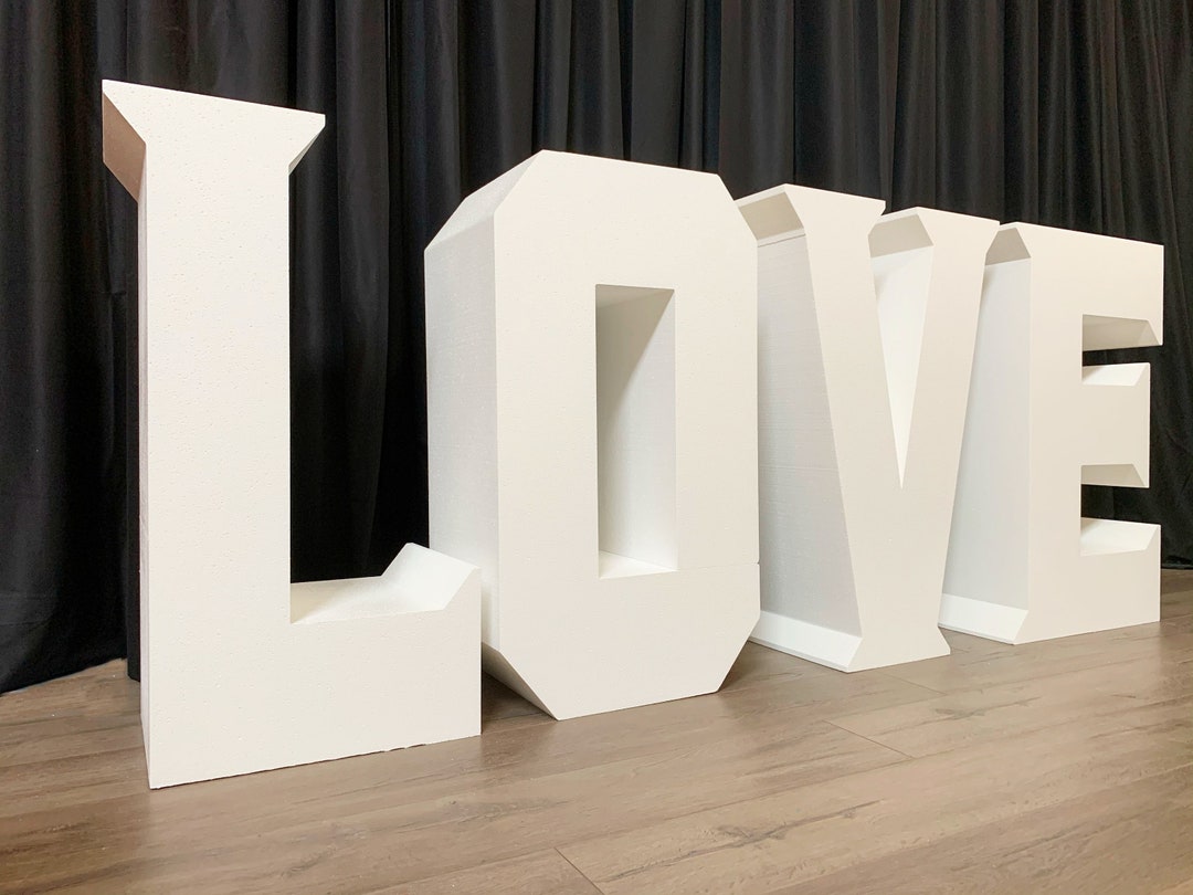 Large LOVE Table Base Foam Letters 8 Deep Letters Wedding Bridal Shower ...
