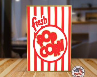 Vintage Wooden Movie Theater Style Buttery Popcorn Sign - Etsy