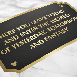 Disneyland Entrance Sign | Here You Leave Today Sign | Disney Sign - Etsy