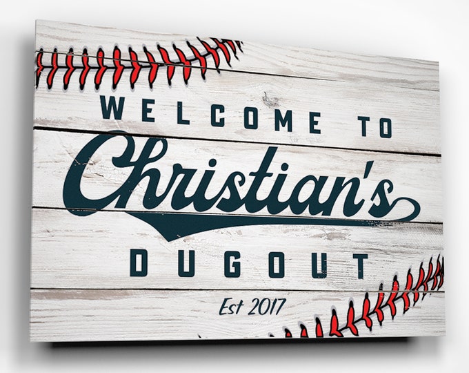 Personalized Baseball Name Sign Custom Gift for Baseball Fans Kids Wall ...