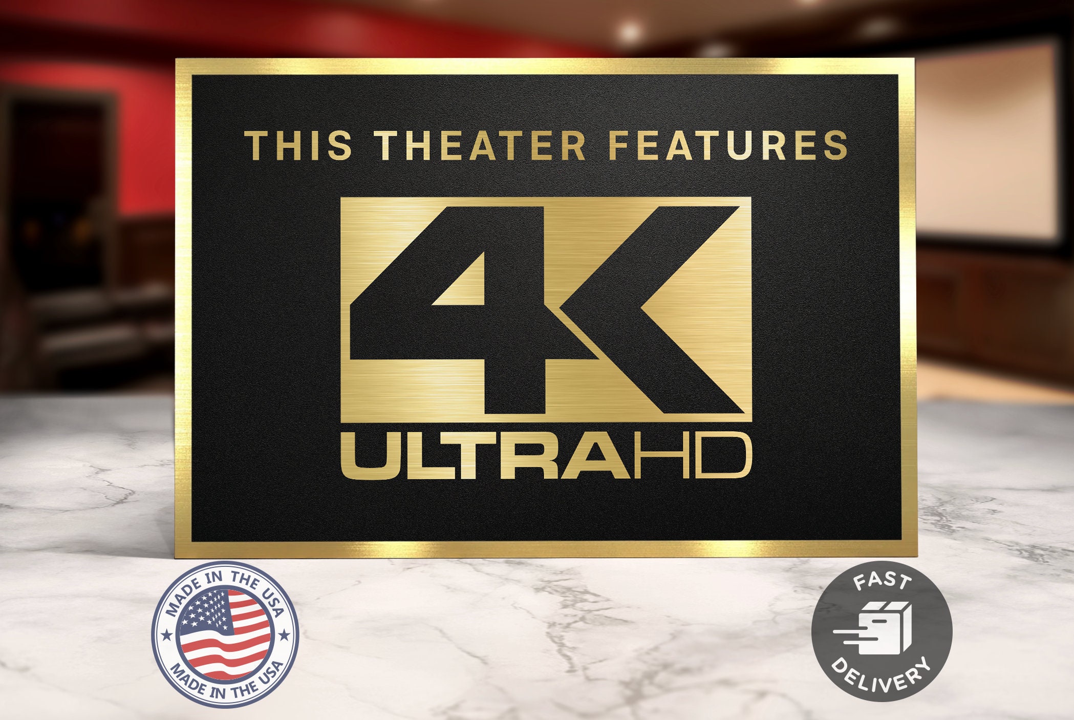 4K Ultra HD Home Movie Theater Sign - Etsy