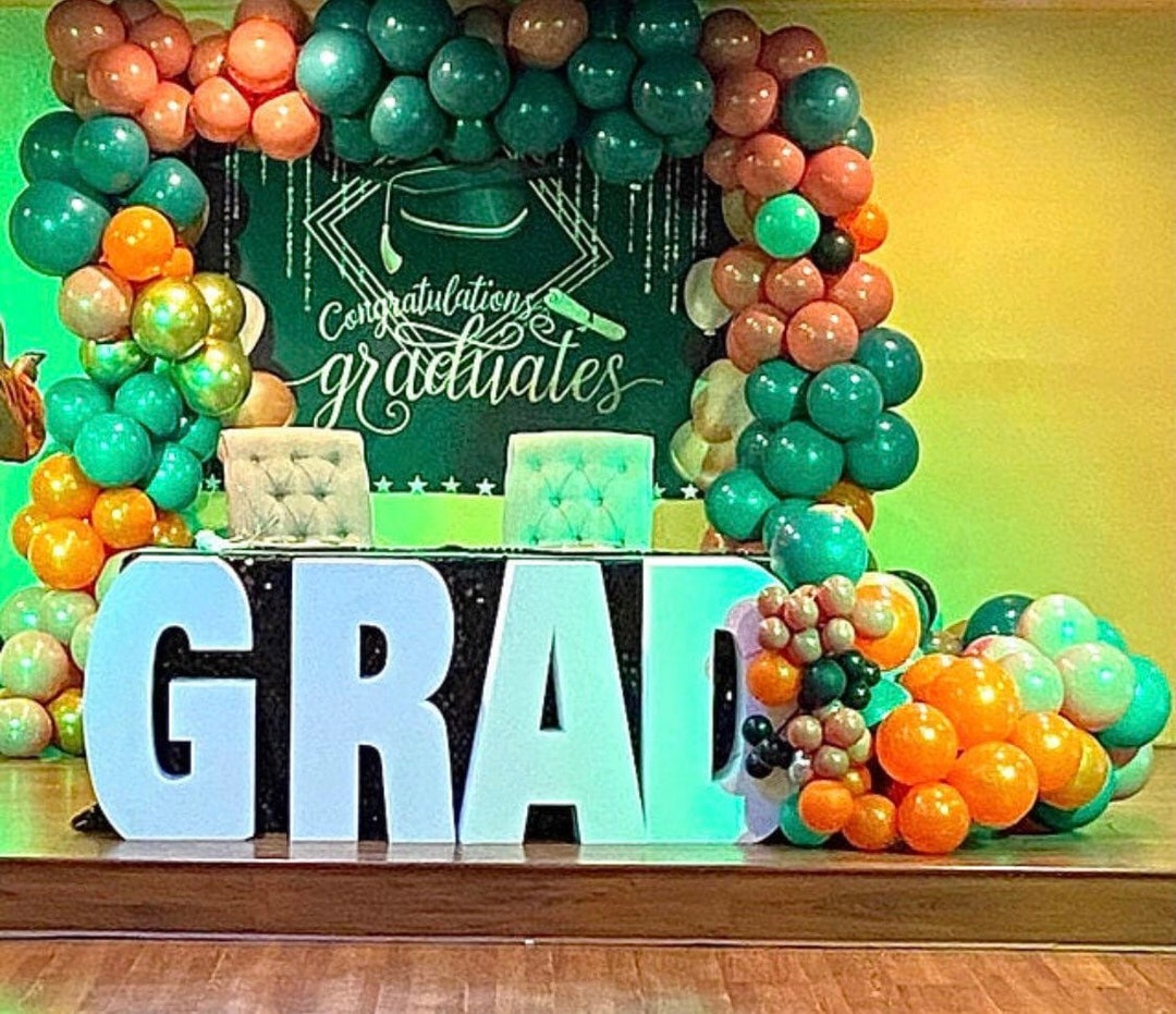 Large GRAD Table Base Foam Letters 8 Deep Letters Party Decor High ...