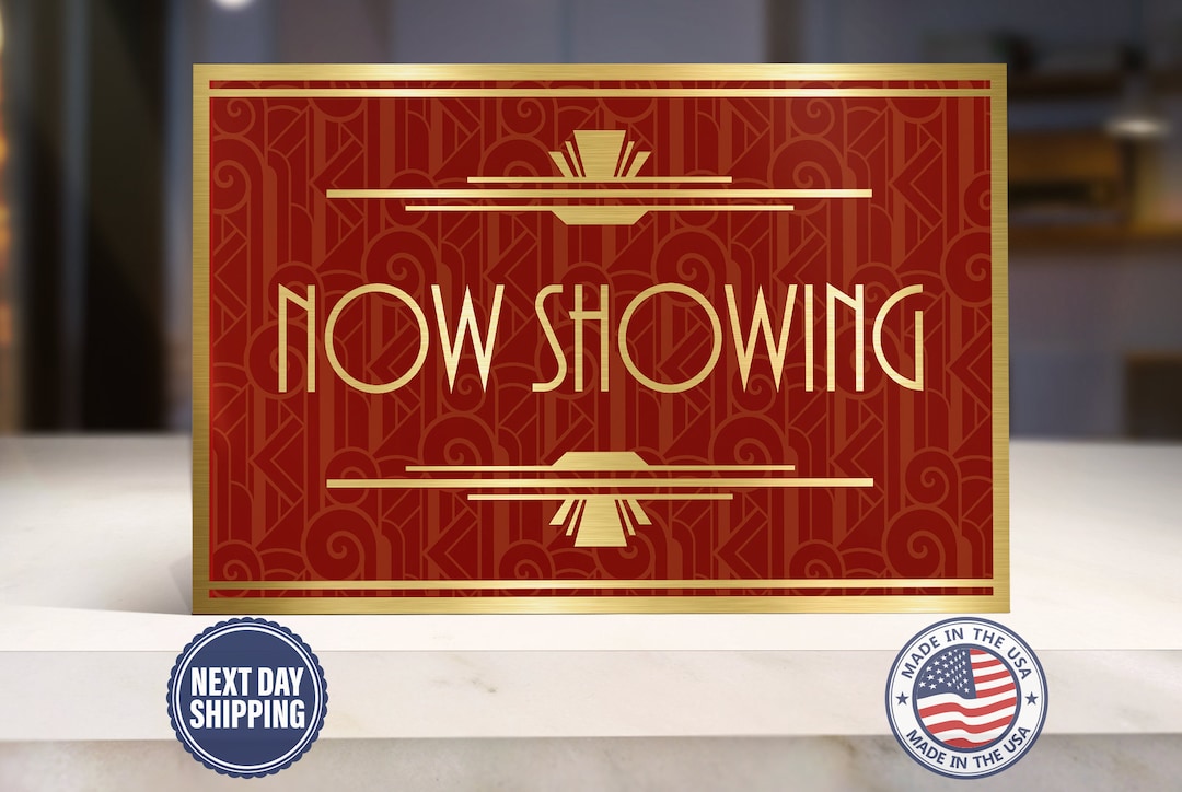 Now Showing Home Movie Theater Sign Retro Sign Vintage Sign Cinema Sign ...