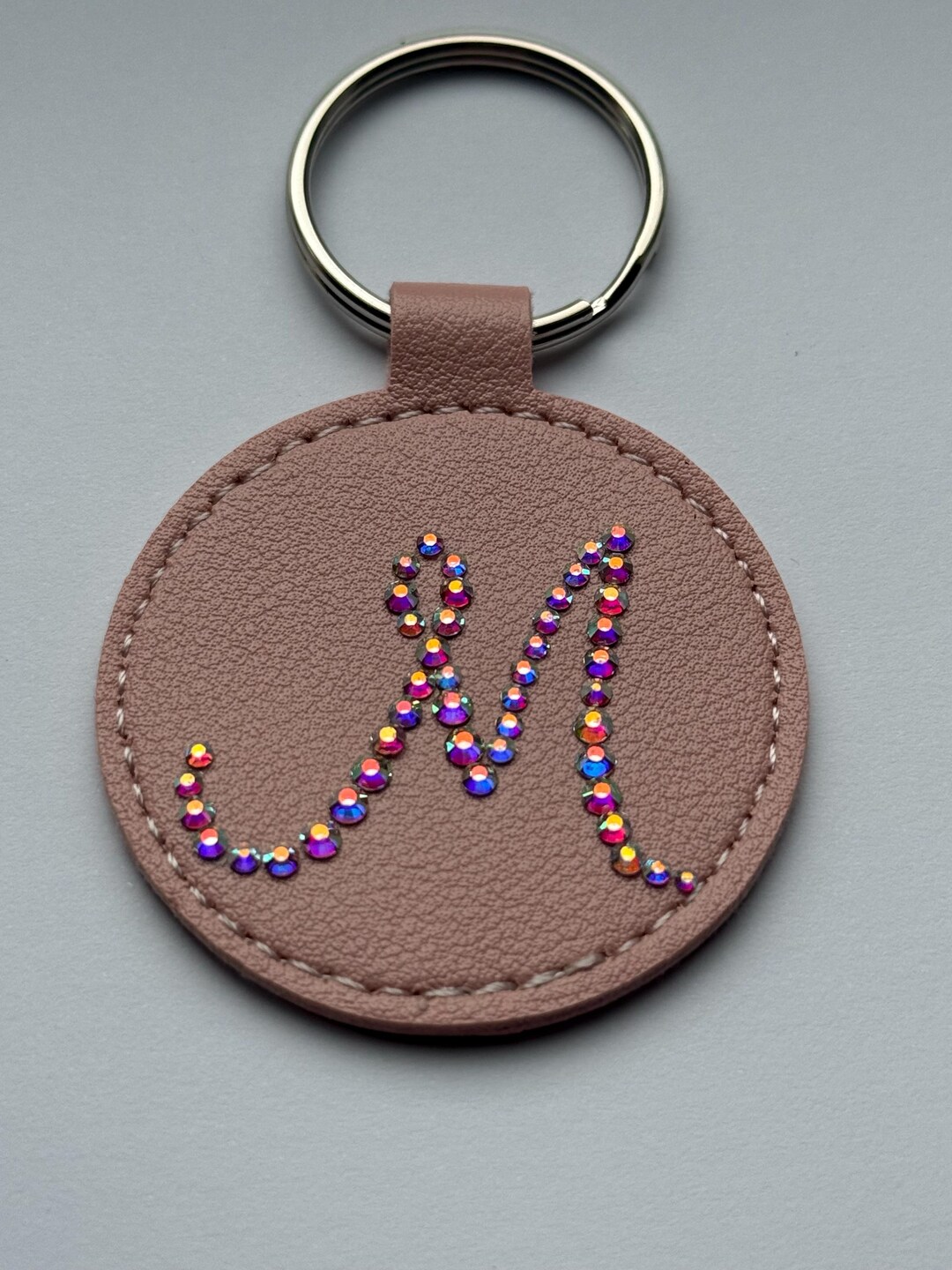 Personalised Keyring With Swarovski Rhinestones | Custom Name or Year ...