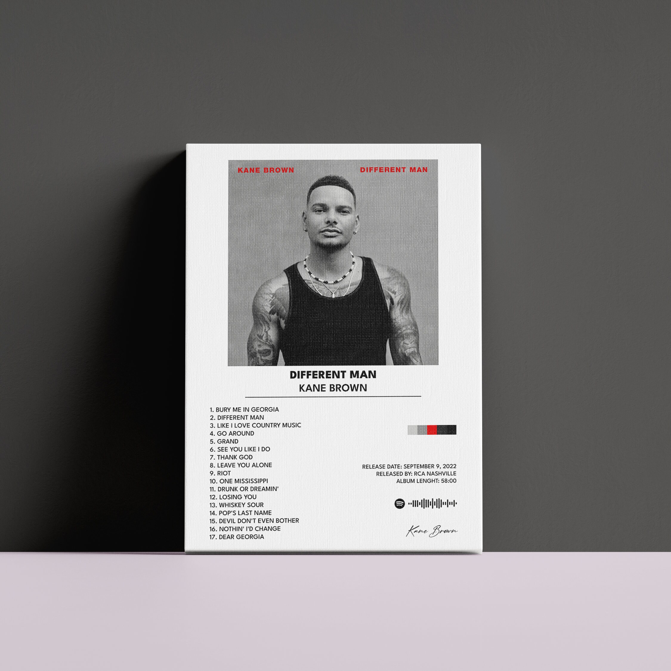 Kane Brown - Different Man | Kane Brown Album Poster sold by Yeni Kim ...