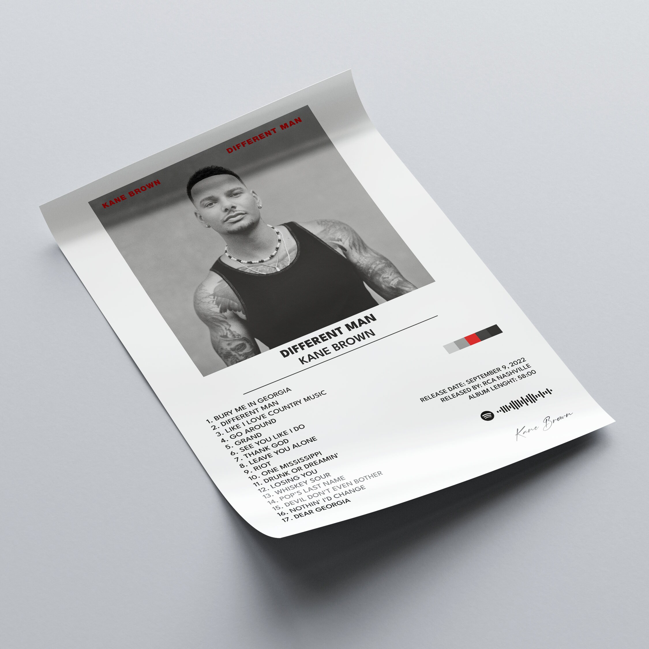 Kane Brown - Different Man | Kane Brown Album Poster sold by Yeni Kim ...