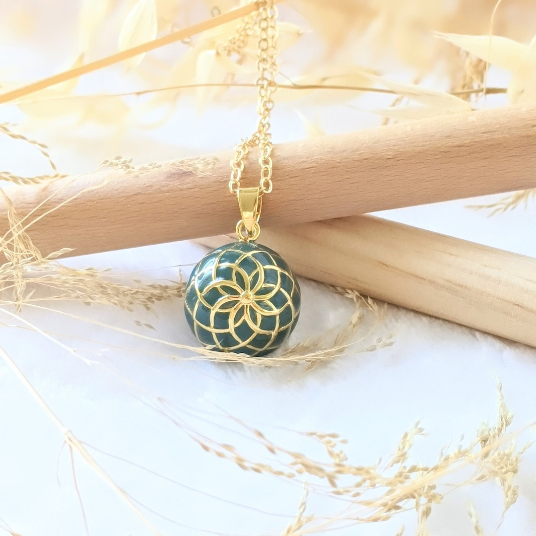 Gold Pregnancy Bola ANDREA Pregnant Woman Necklace Gift Idea for Future ...