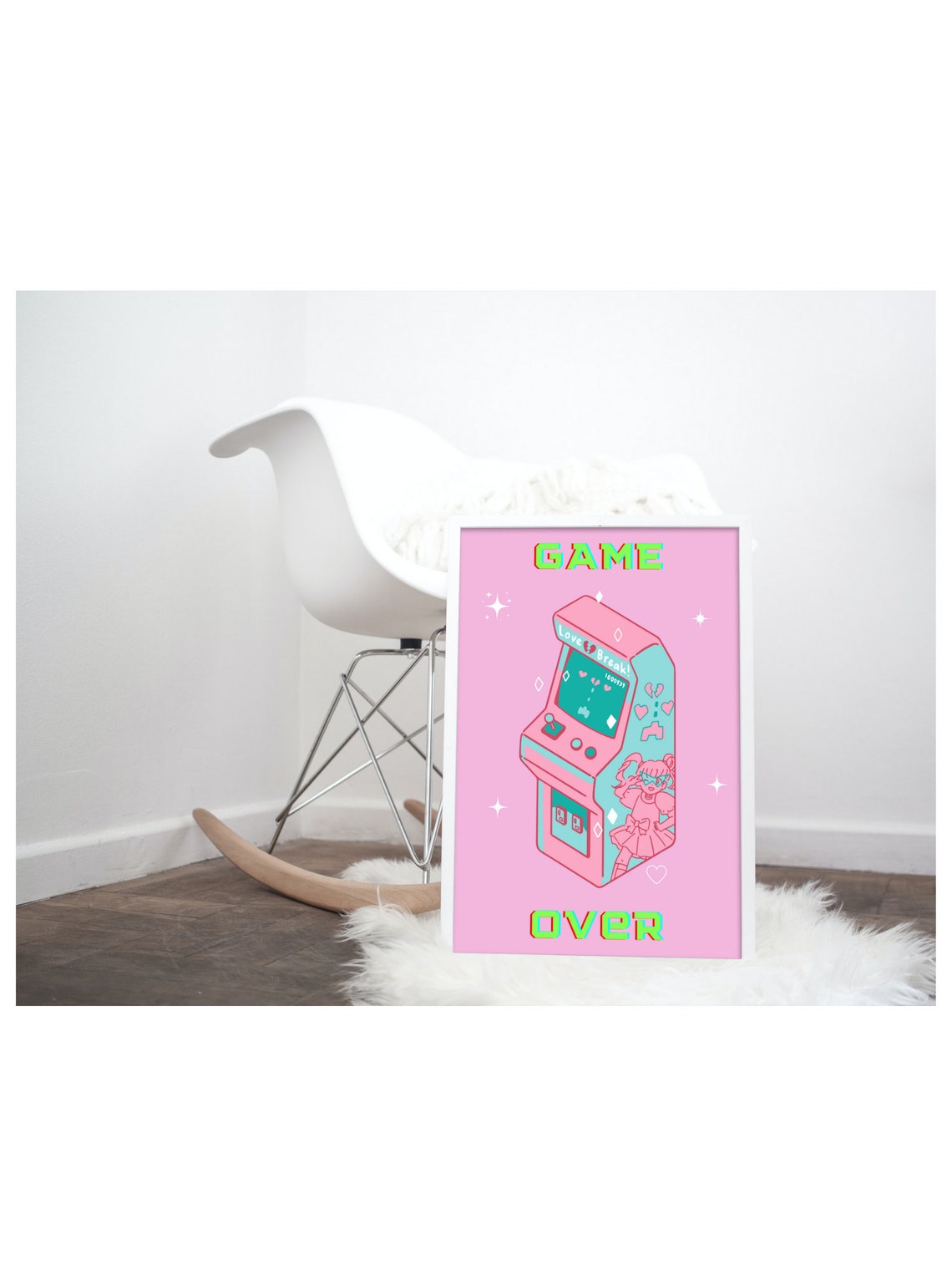 Gamer Print Girly Gamer Print Gallery Print Colorful Girly Arcade Print ...