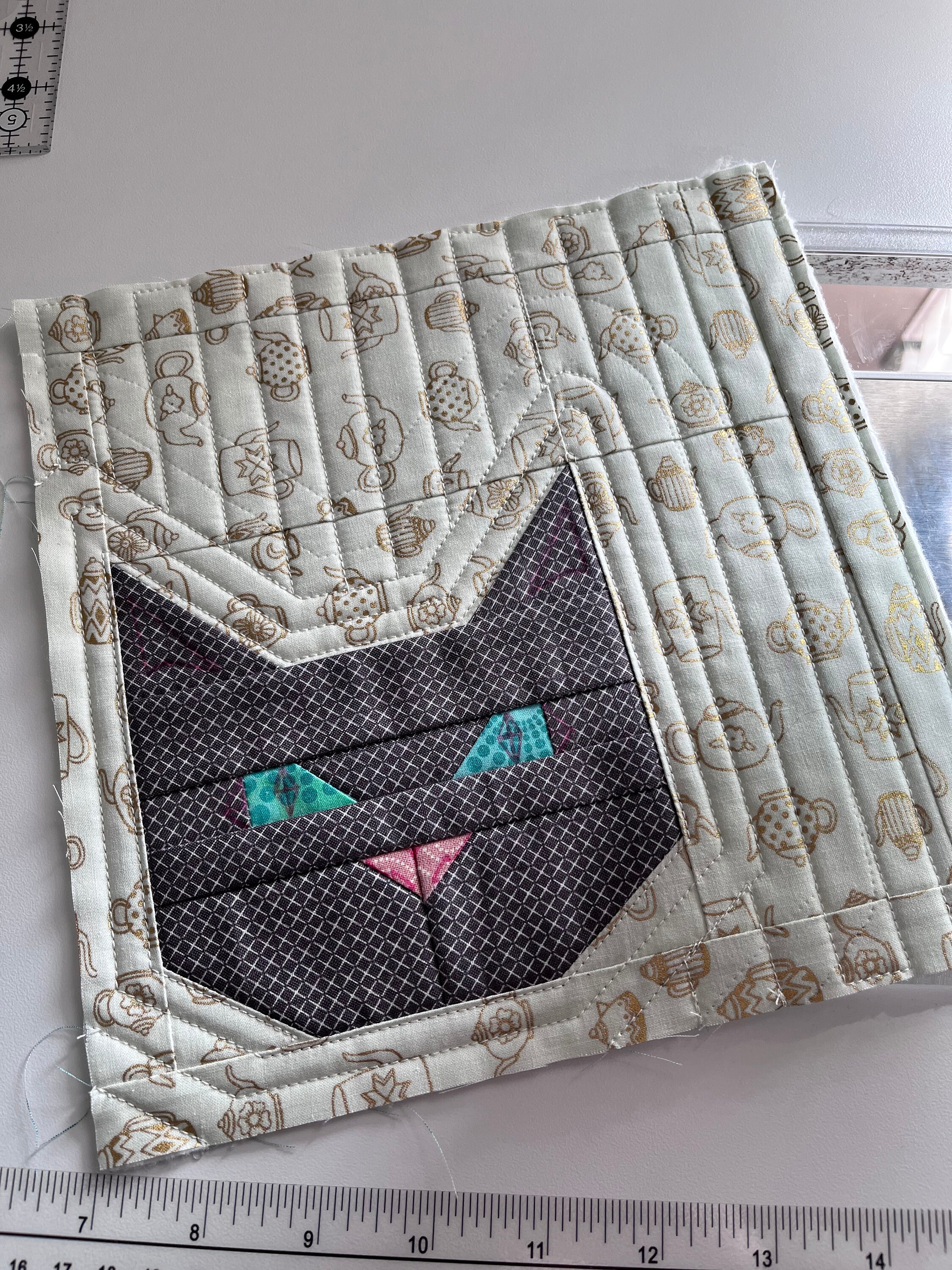 Mischievous Cat Face Quilt Block Pattern - Etsy