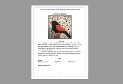 Spooky Raven Quilt Block - Etsy