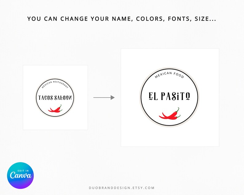 Editable Canva Logo Template - Digital Download - Circular Logo ...