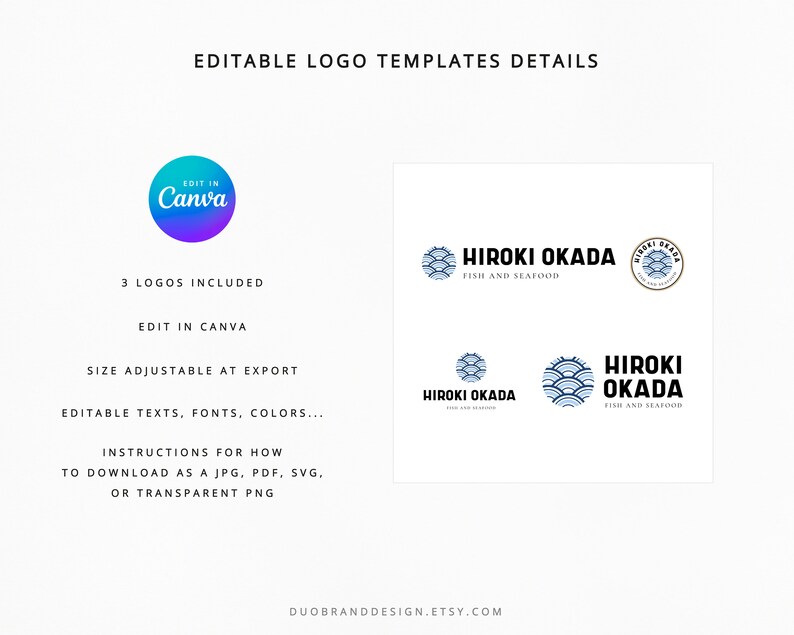 Editable Canva Logo Template - Digital Download - Japan Logo ...