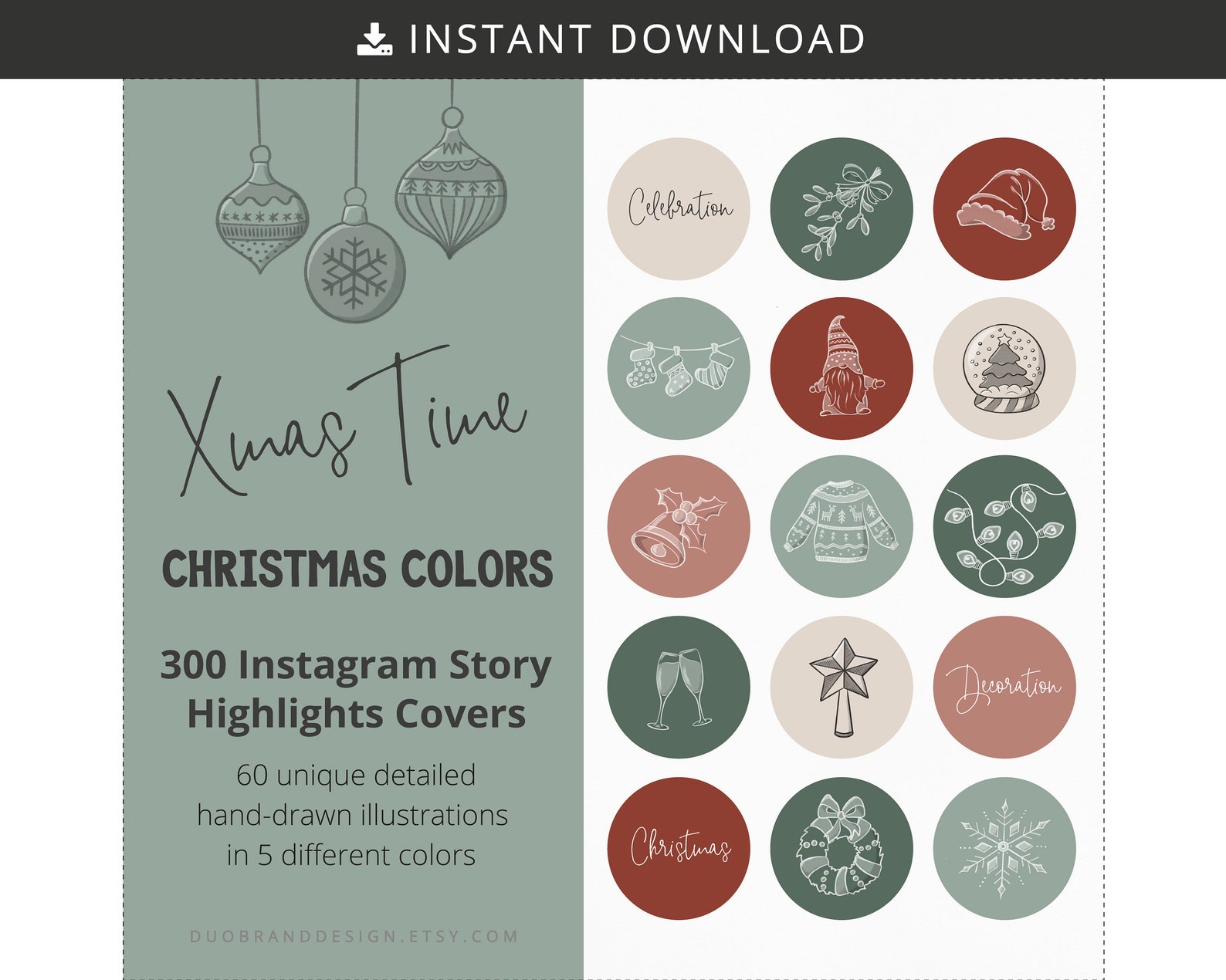 300 Xmas IG Highlight Covers, Minimalist Instagram Covers, Christmas ...