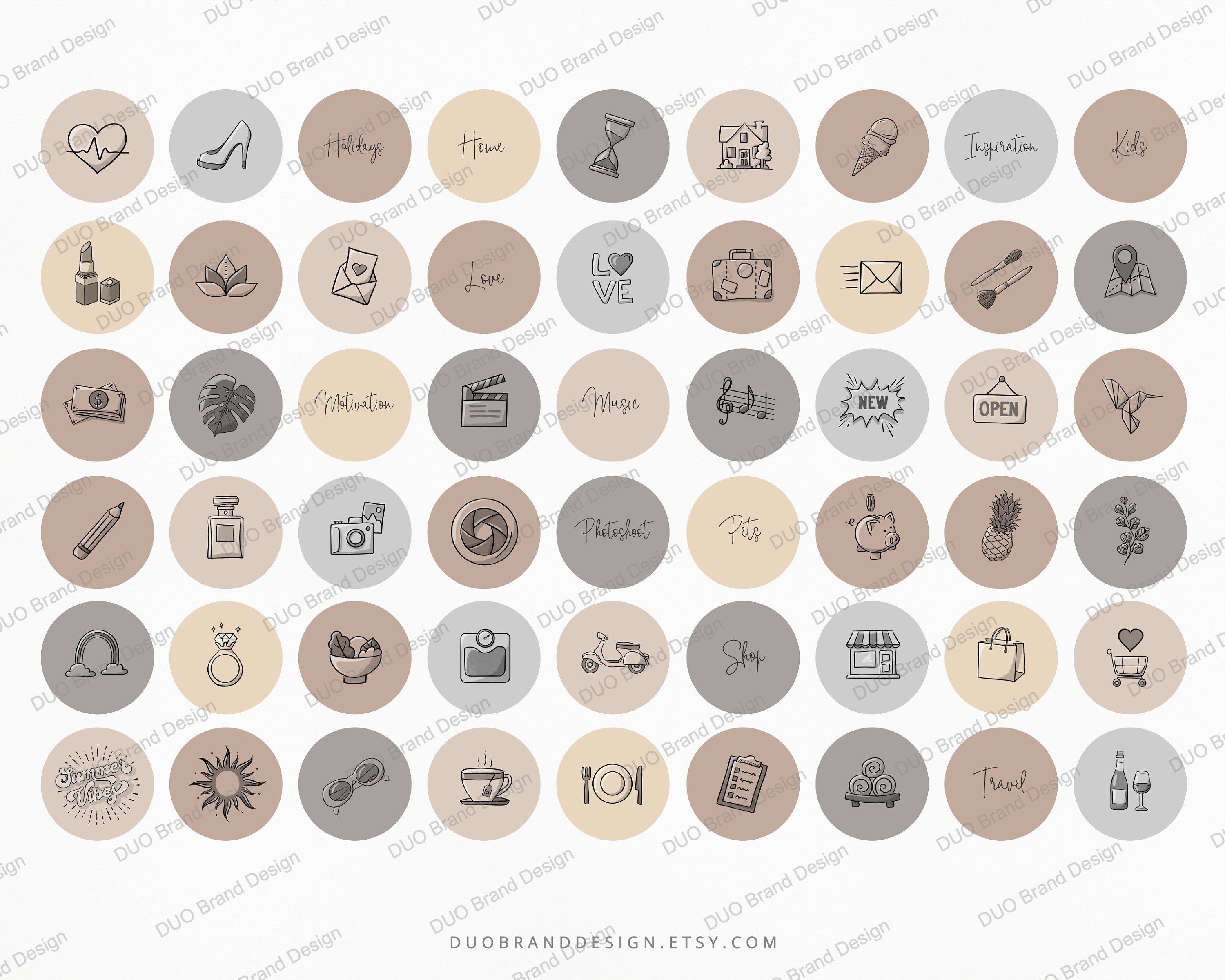 650 Warm Neutral IG Highlight Covers, Minimalist Instagram Covers ...