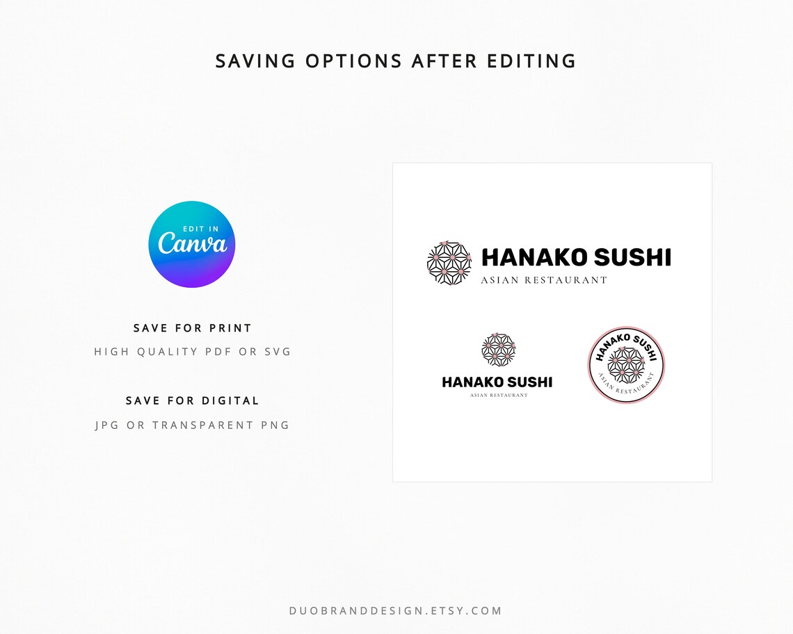 Editable Canva Logo Template - Digital Download - Japan Logo - Modern ...