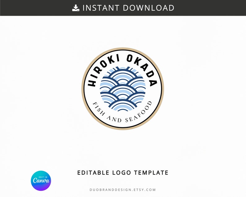 Editable Canva Logo Template - Digital Download - Circular Logo ...