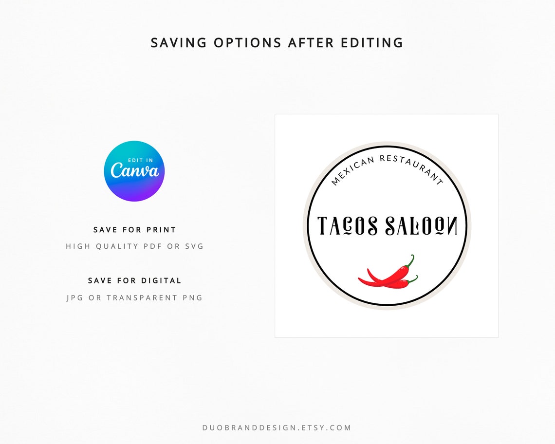 Editable Canva Logo Template - Digital Download - Circular Logo ...
