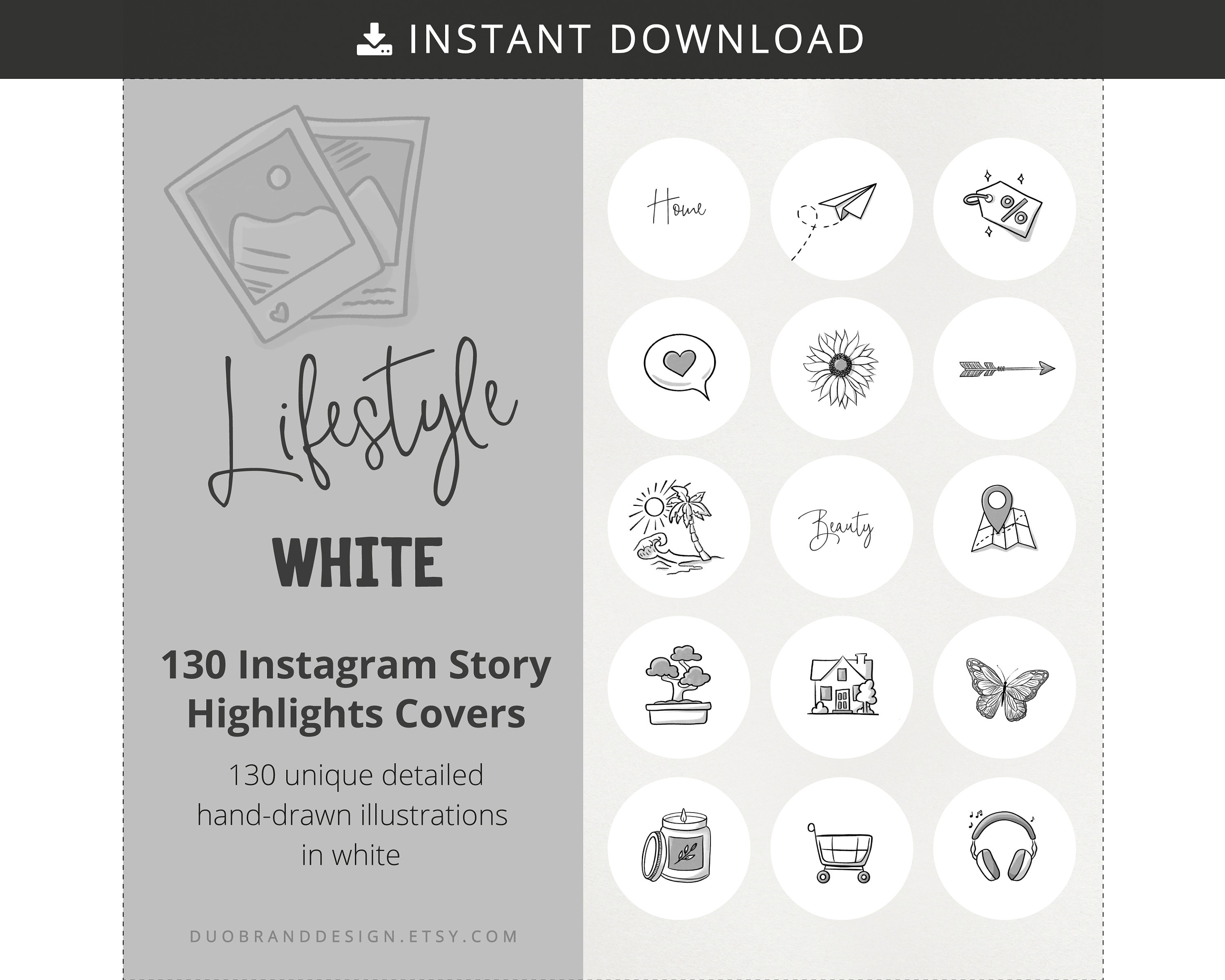 130 White IG Highlight Covers, Minimalist Instagram Covers, Lifestyle ...