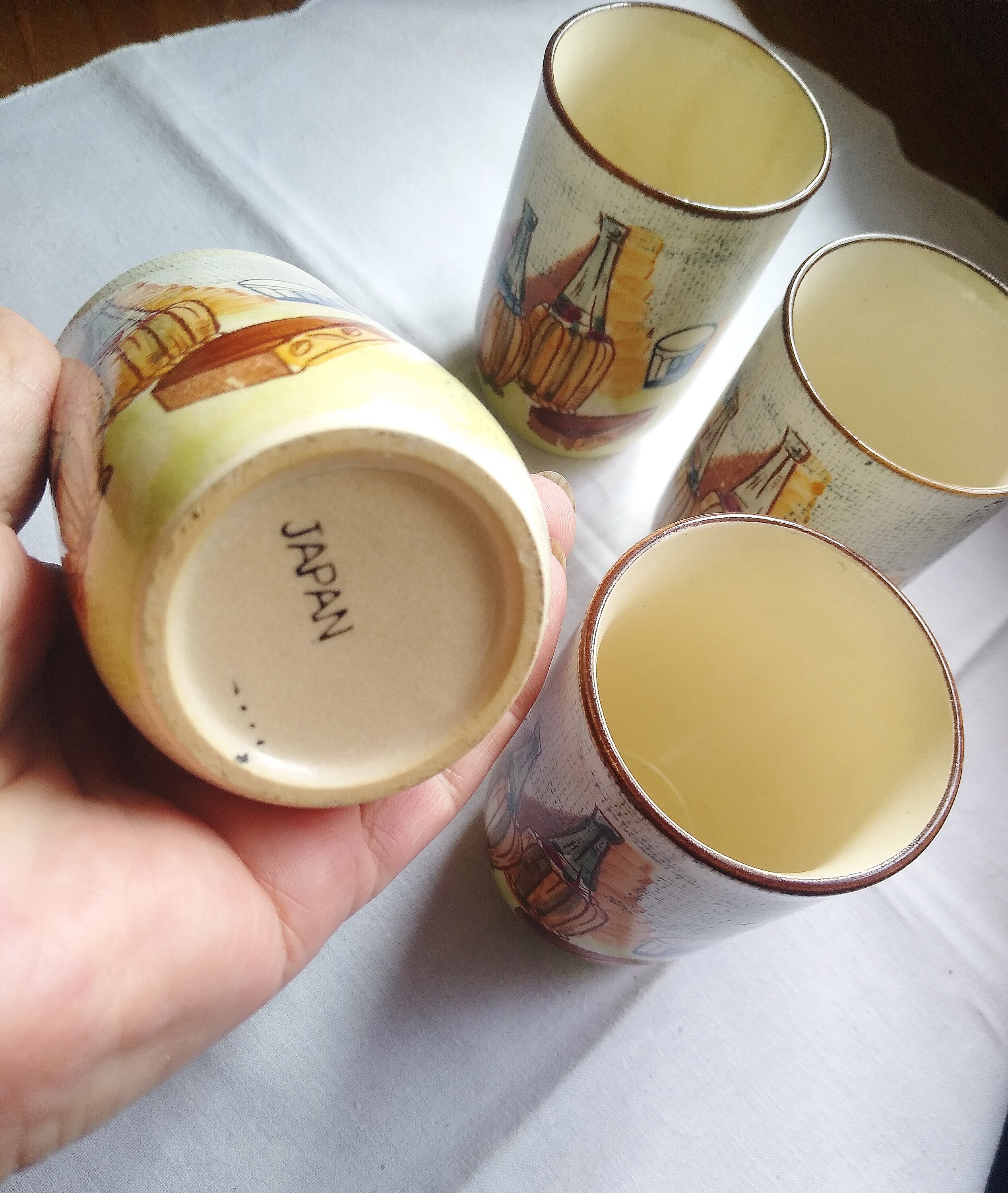 Mid-century Japanese Ceramic Wine Pitcher With 4 Cups Hand - Etsy