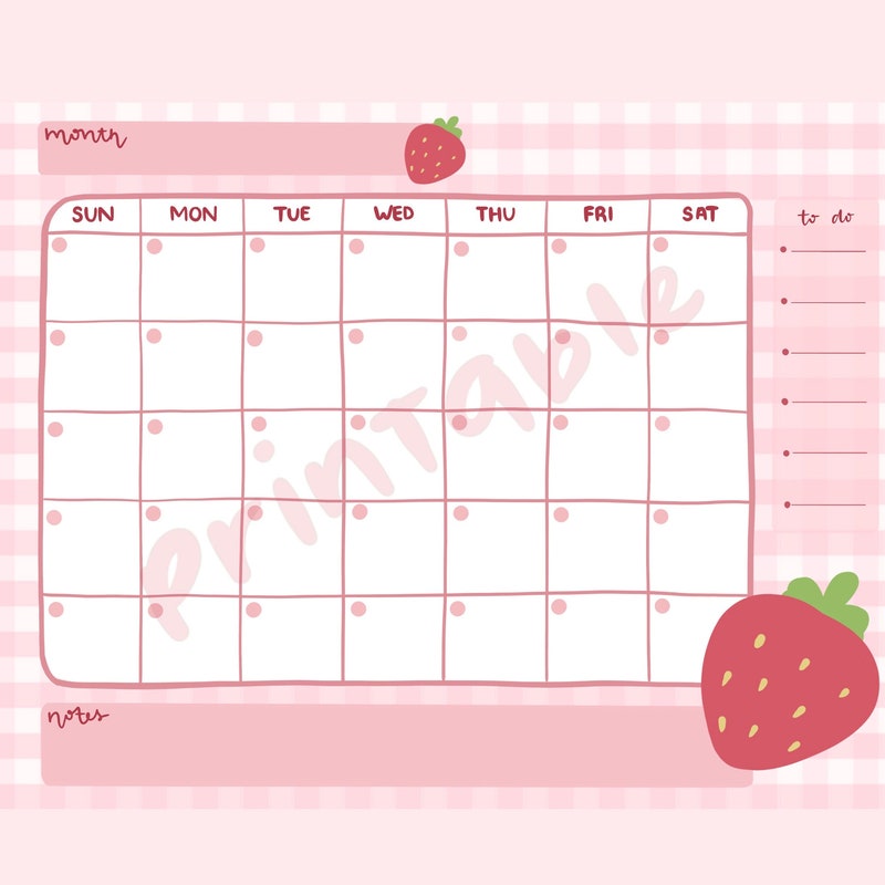 Pink Calendar - Etsy