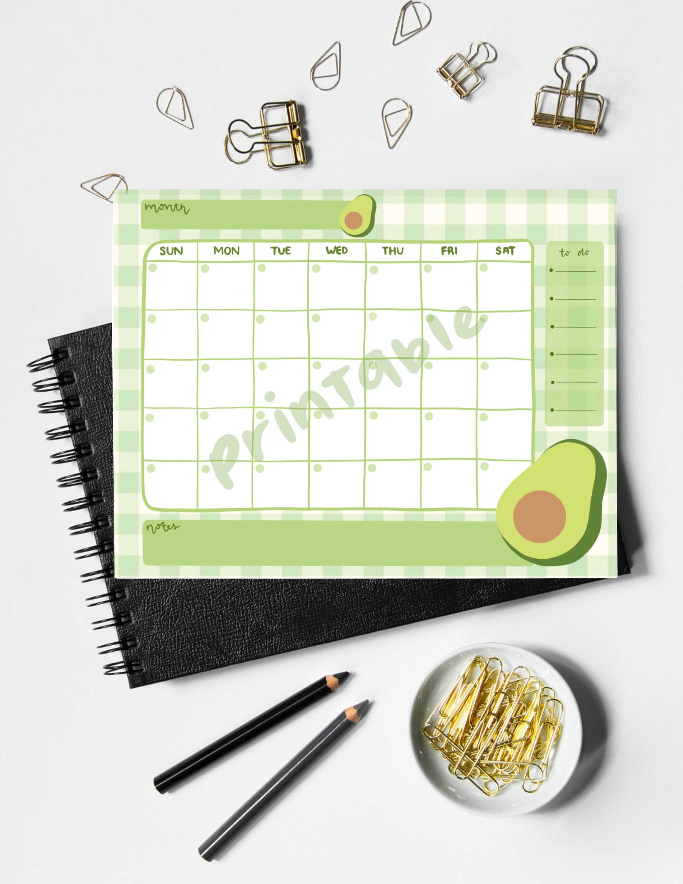 Cute Fruit Printable Calendar Bundle | Digital Calendars | Instant ...
