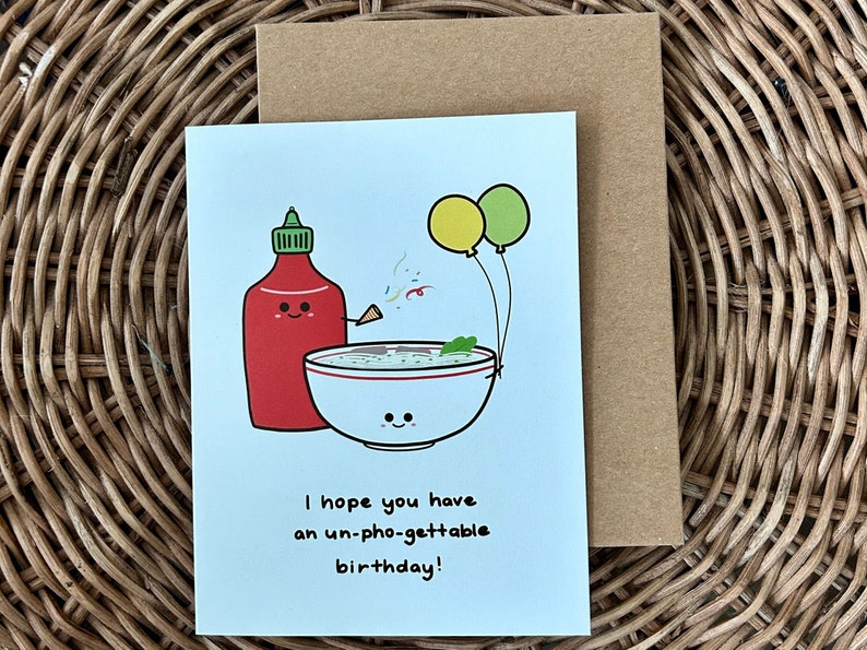 Pho Birthday Card Cute Food Pun Greeting Card Love - Etsy