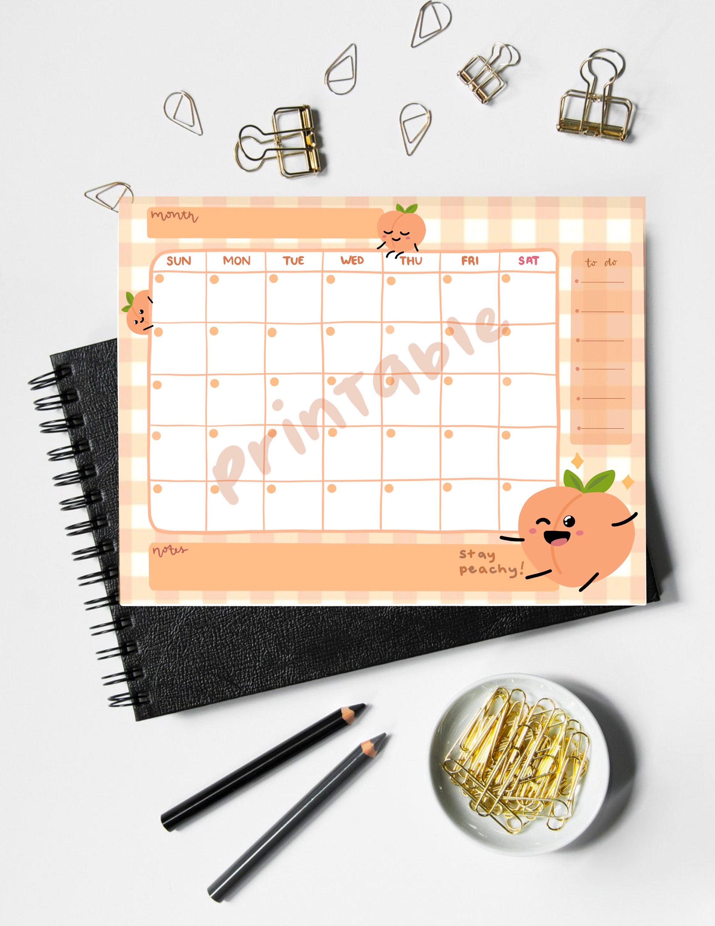Cute Fruit Printable Calendar Bundle | Digital Calendars | Instant ...