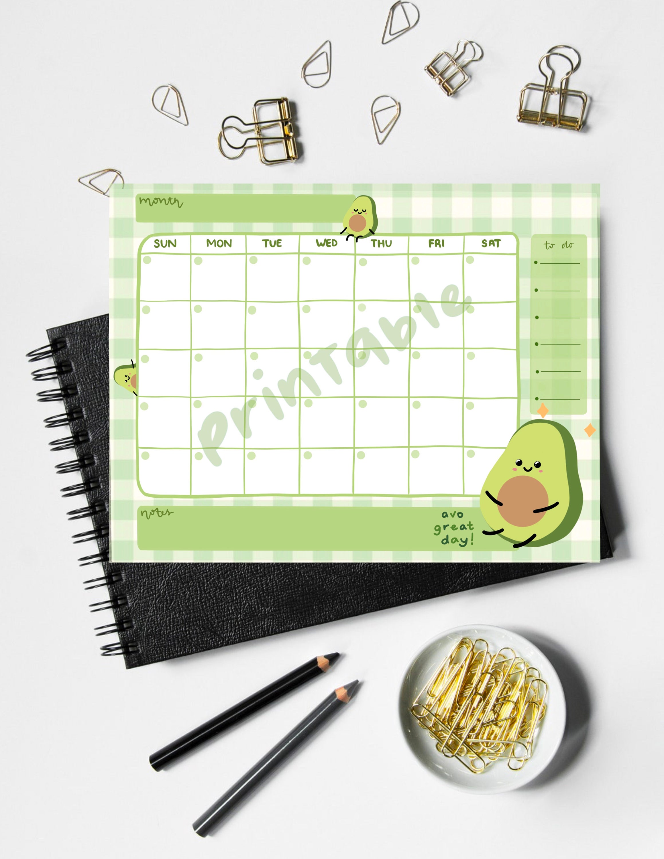 Cute Fruit Printable Calendar Bundle | Digital Calendars | Instant ...