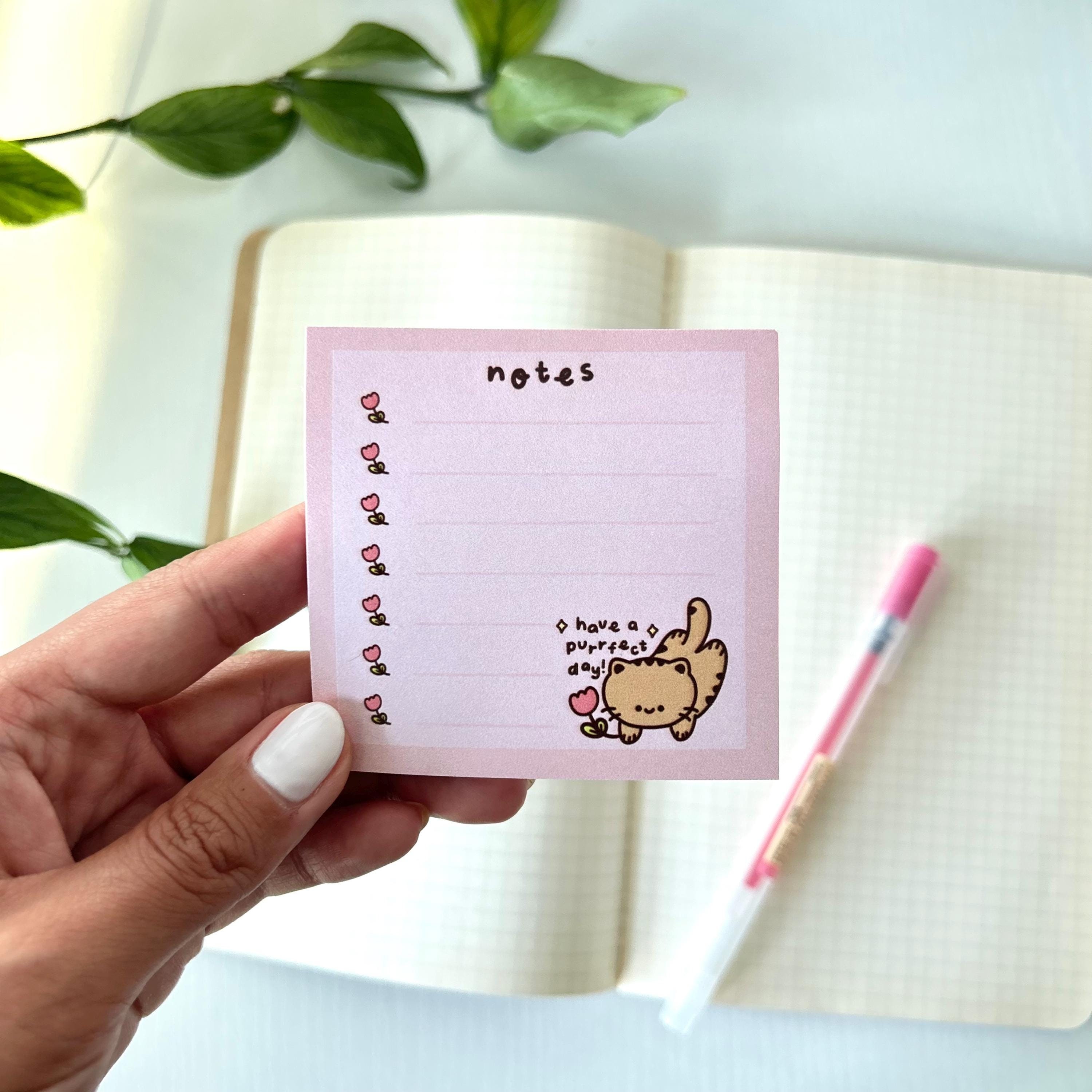 Cute Cat Sticky Notes, Love Friendship Gift, Cute Stationery ...