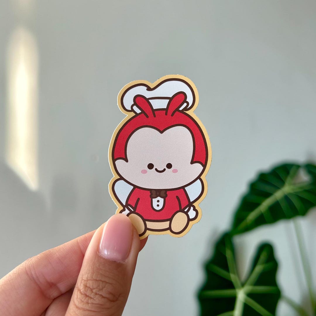 Cute Jollibee Waterproof Sticker, Matte Sticker, Kawaii Happy Bee Vinyl ...