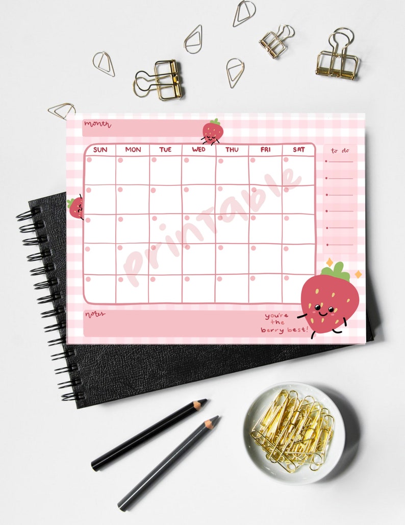 Cute Fruit Printable Calendar Bundle Digital Calendars Instant Download ...