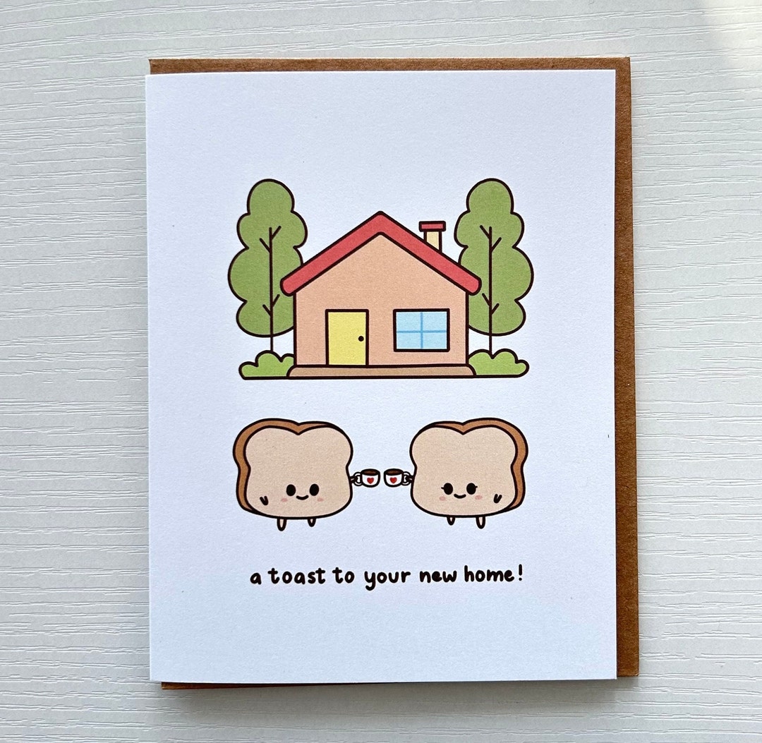 A Toast to Your New Home, Cute Housewarming Greeting Card Gift - Etsy