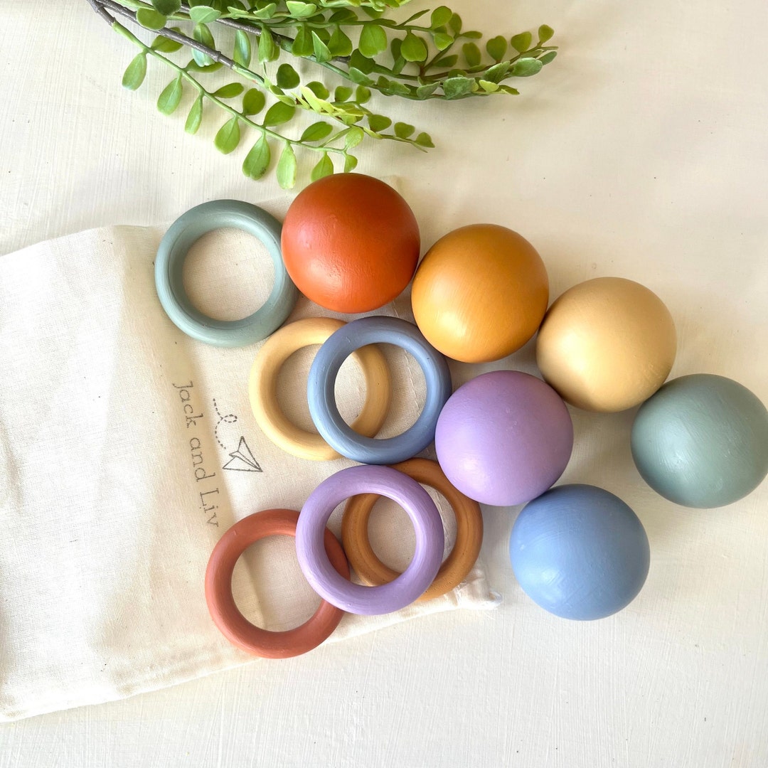 Wooden Balls and Sorting Rings | First Birthday Gift for Toddler | Baby ...