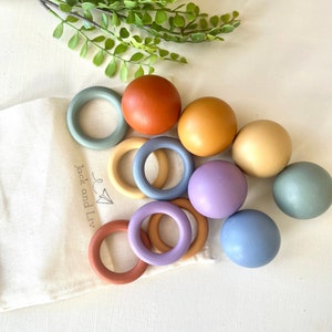 Wooden Balls and Sorting Rings | First Birthday Gift for Toddler | Baby ...