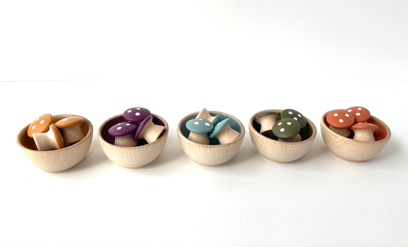 Mushroom Sorting Toy Wooden Montessori Toy Montessori - Etsy