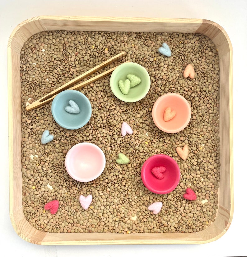 Felt Heart Sorting Toy Montessori Valentine Montessori - Etsy