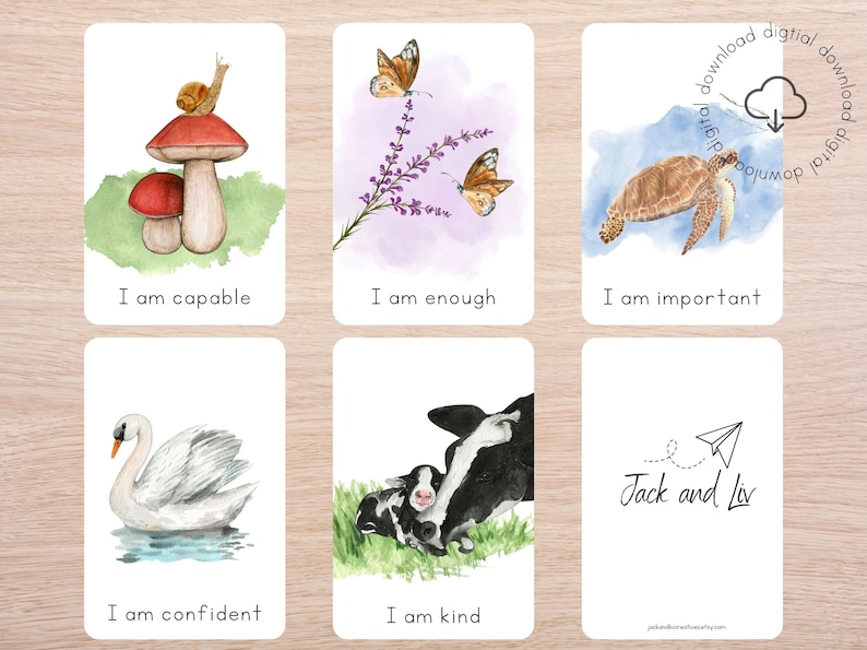 Nature Themed Affirmation Cards for Kids Homeschool Nature - Etsy
