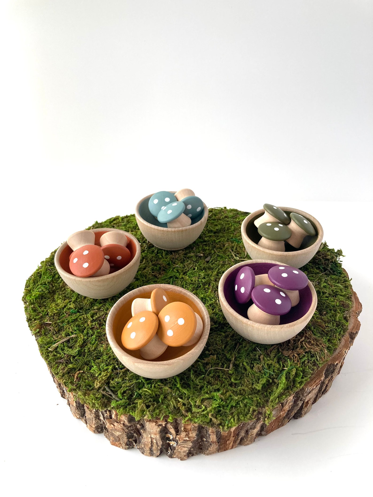 Mushroom Sorting Toy Wooden Montessori Toy Montessori - Etsy