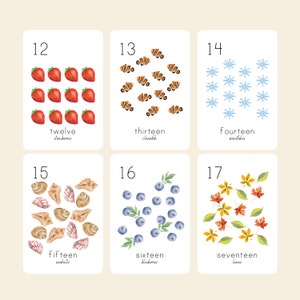 Nature Themed Number Cards | Counting Flashcards | Homeschool Nature ...