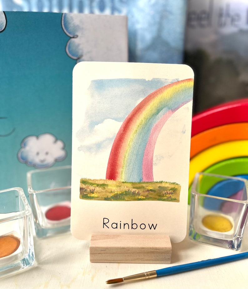 Weather Flashcards Watercolor Weather Flashcards Printable - Etsy