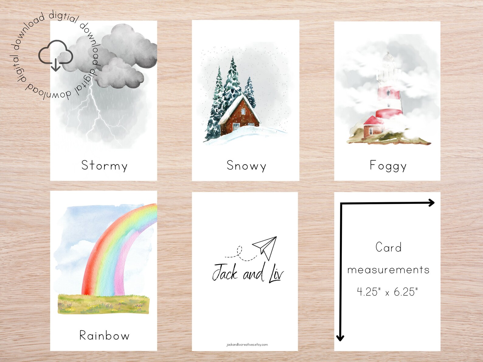 Weather Flashcards Homeschool Weather Study Printable Montessori Flash ...